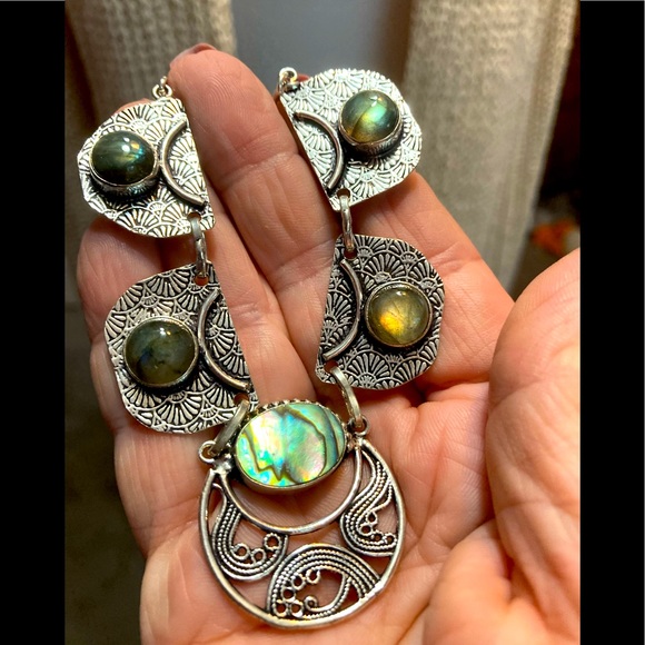 Jewelry | New Abalone Shell Labradorite 925 Silver Set | Poshmark
